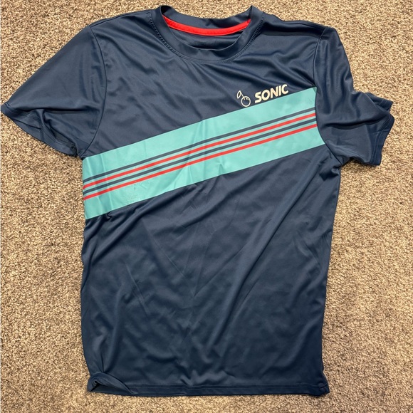 Shirts | Sonic Tshirt Mens M Blue Employee Work Uniform | Poshmark
